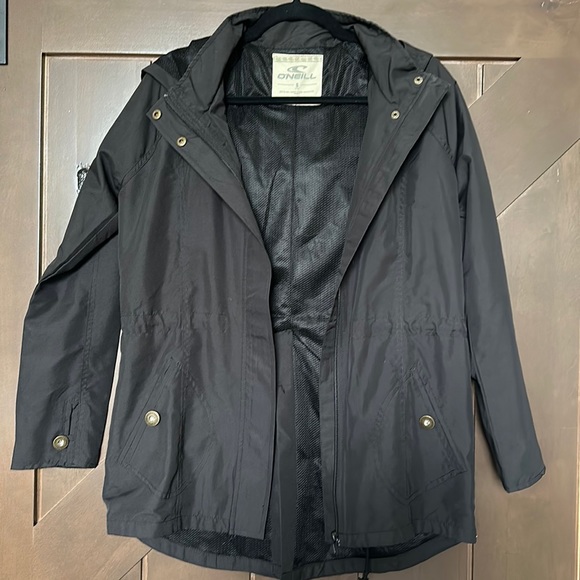 O'Neill | Jackets & Coats | Oneill Light Weight Hooded Rain Jacket Black | Poshmark